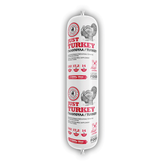 Nature's Just Turkey, Frozen 1 kg Sausage - Real Natures Food Nature's Just Turkey, Frozen 1 kg Sausage - Real Natures Food